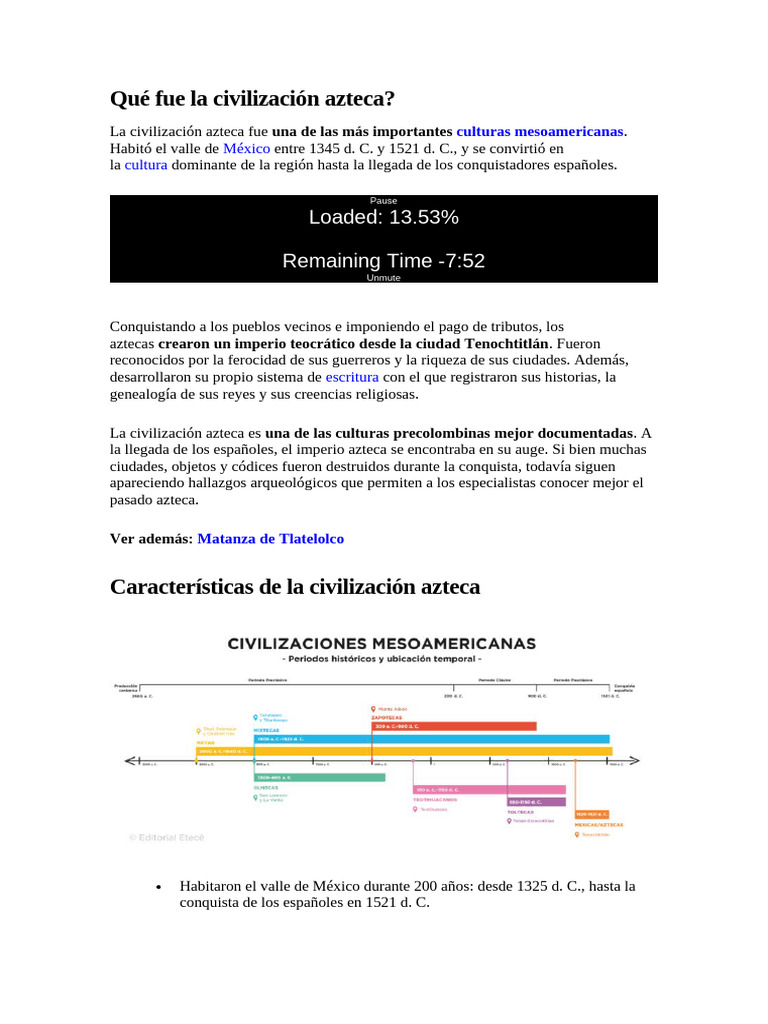 Civilización Azteca: Historia y Características | PDF | Ropa | Mesoamérica