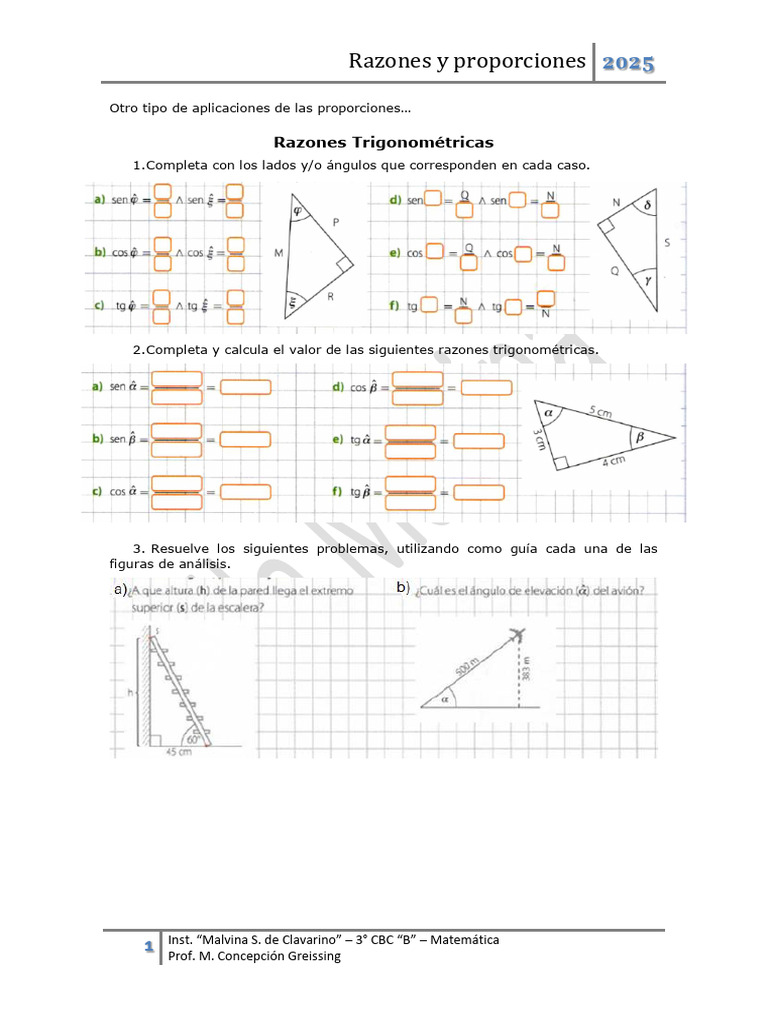 Razones y Proporciones - Razones Trigonom-Tricas (2-) | PDF | Geometría | Geometría euclidiana