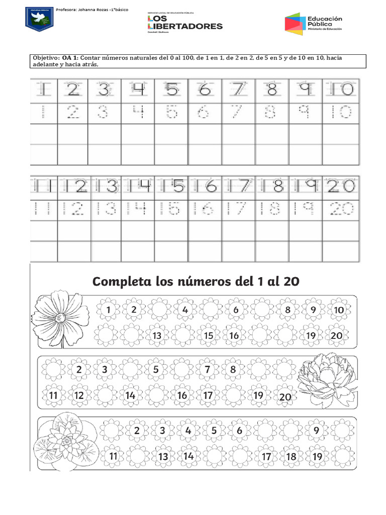 Guía para Contar Números Naturales | PDF