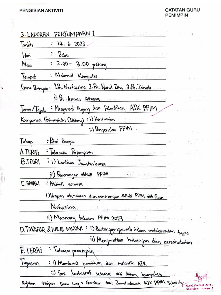 CTH Tulis Laporan Agm Ppim | PDF