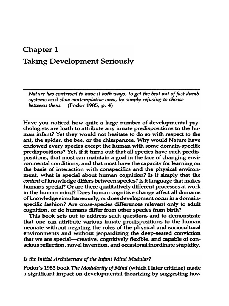 Human Cognition and Modular Development | PDF | Mind | Information