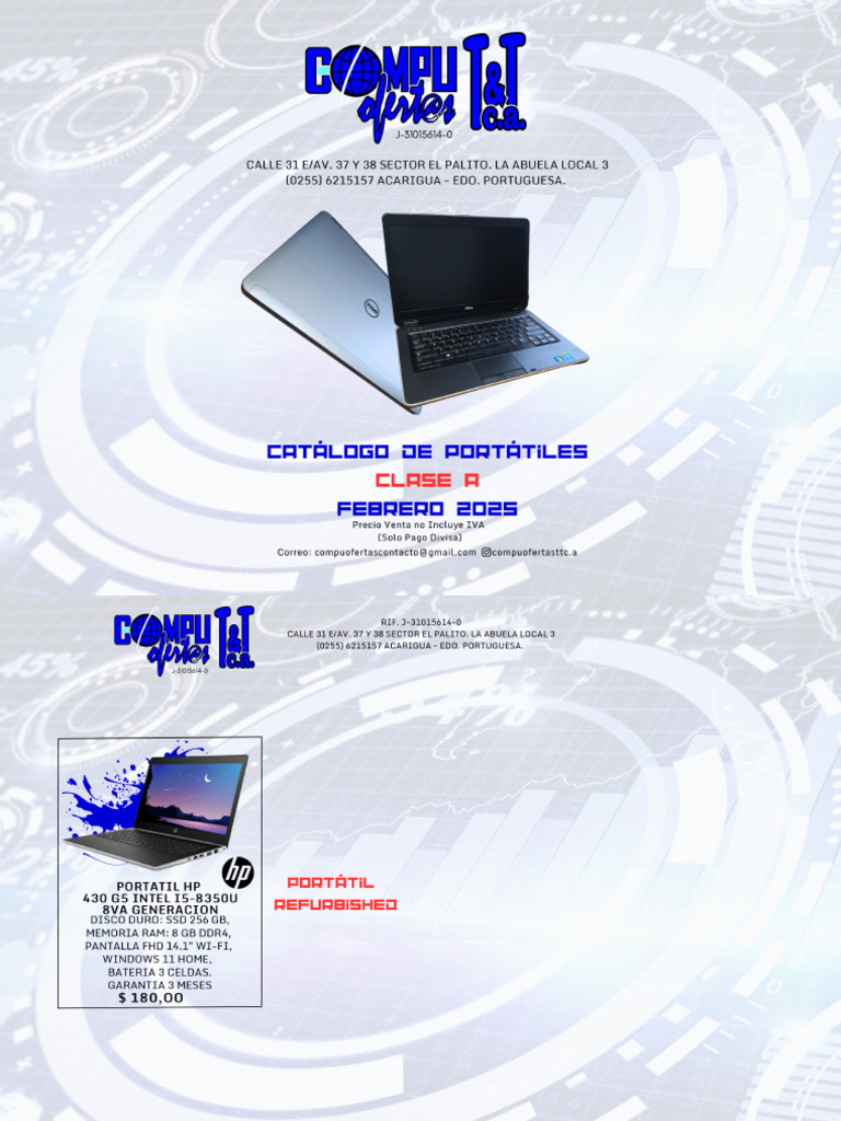 Catálogo Laptops Clase A | PDF