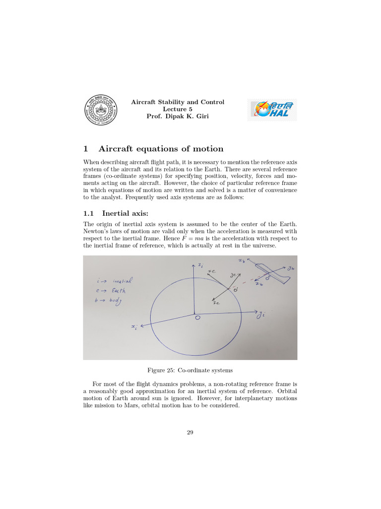 Aircraft Equation of Motion | PDF | Rotation | Rotation Around A Fixed Axis