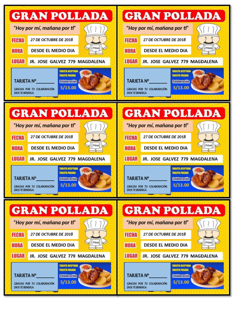Tarjeta Pollada | PDF