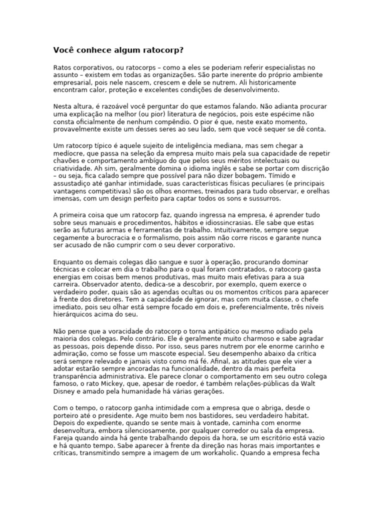 Voc Conhece Algum Rato Corp | PDF | Tempo
