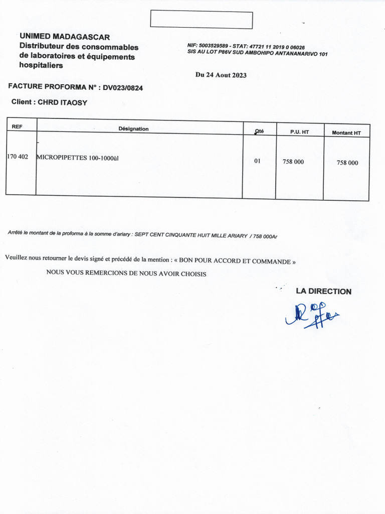 Proforma UNIMED | PDF