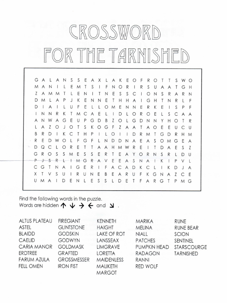 Elden Ring Word Search | PDF