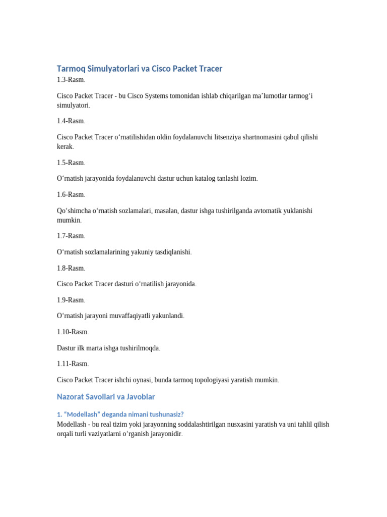 Tarmoq_Simulyatorlari | PDF