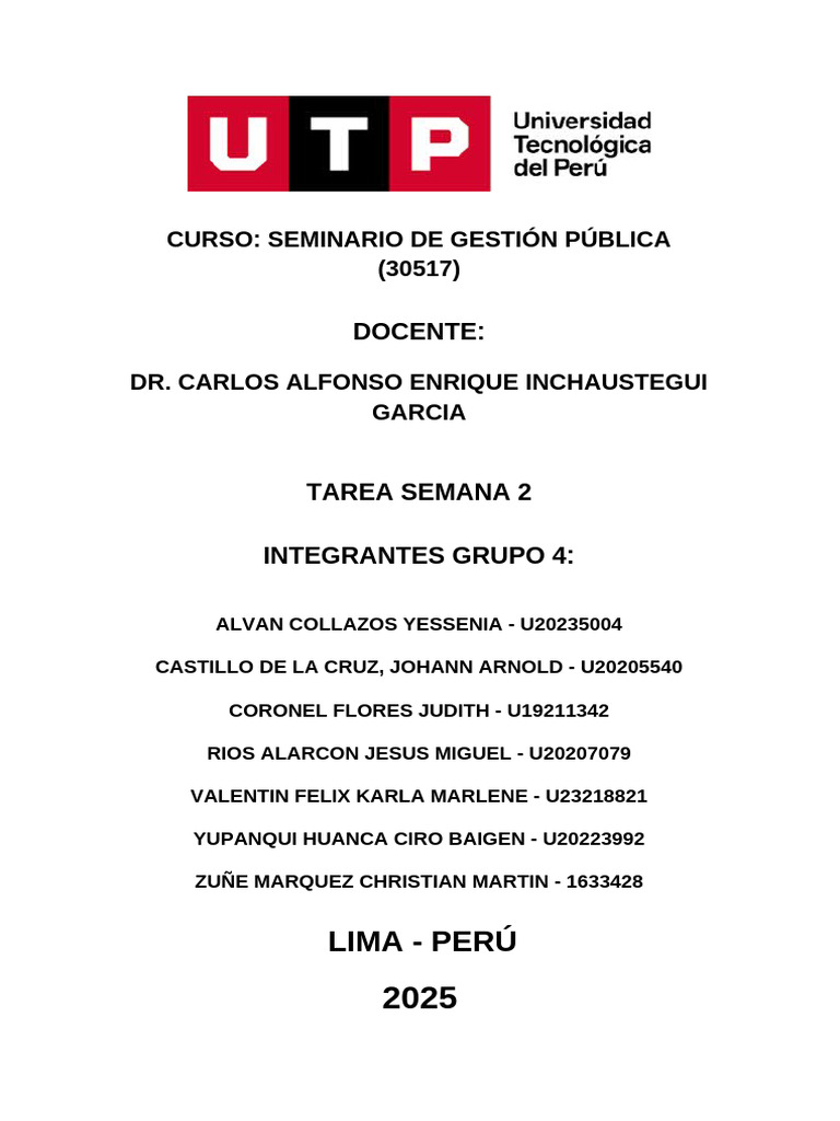 Tarea Semana 2 - SGP | PDF