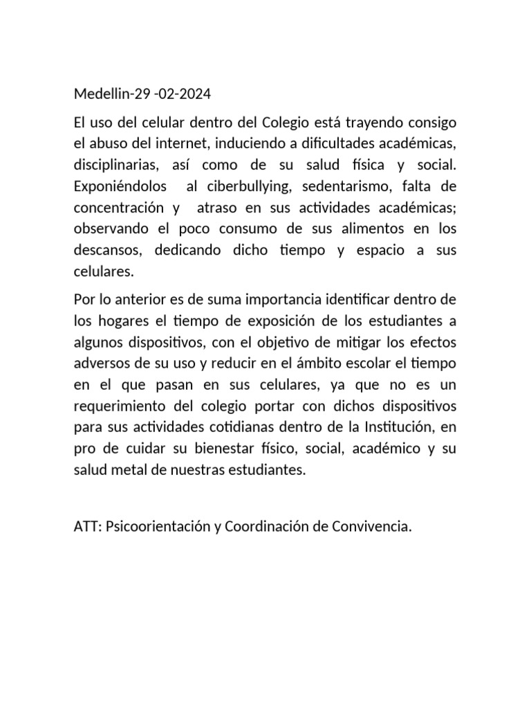 Comunicado Celular. | PDF