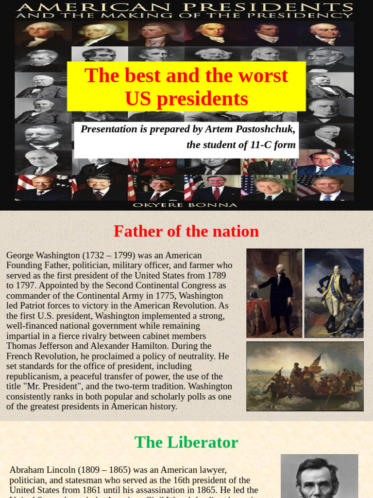 The Best and The Worst US Presidents | PDF | George Washington ...