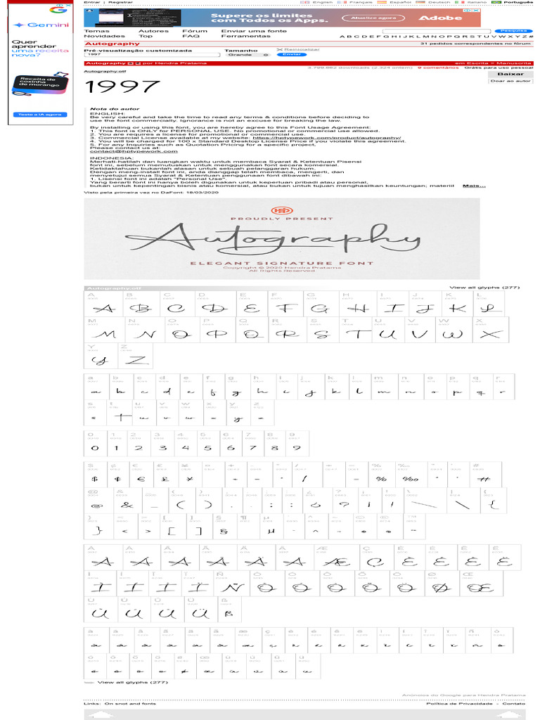 Autography dafont.com | PDF