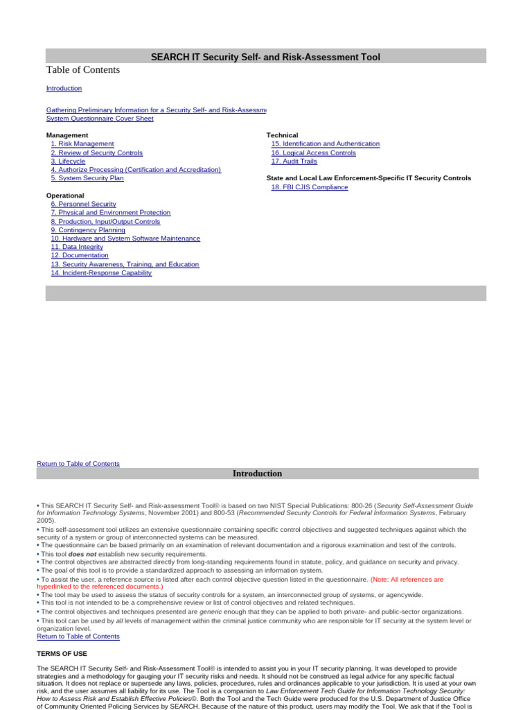 Search It Security Assessment Tool | PDF | Risk | Computer Security
