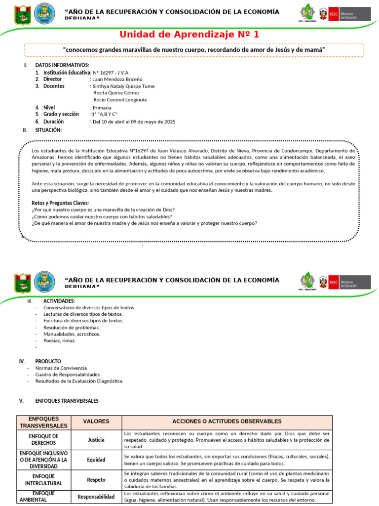 Unidad de Aprendizaje #1 | PDF | Amor | Aprendizaje