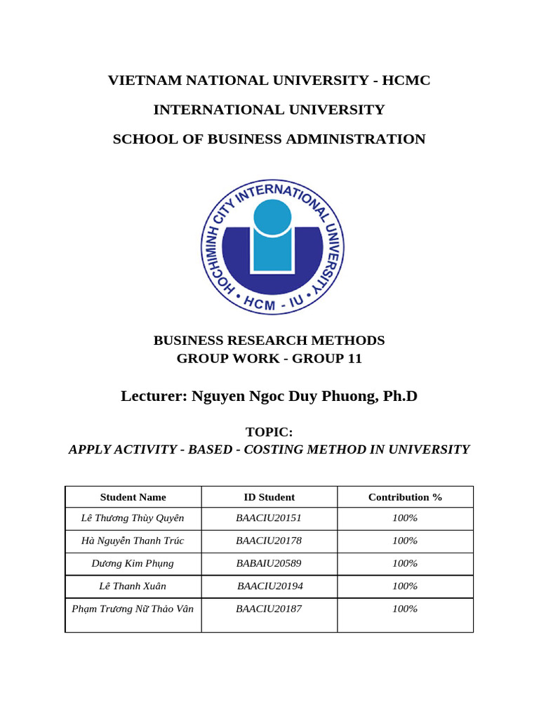 Apply Activity-Based-Costing Method in University | PDF | Validity ...
