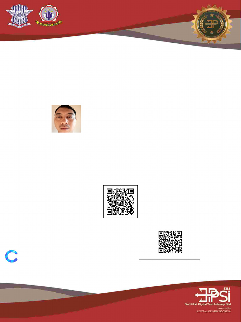 Sertifikat: Hasil Tes Psikologi Sim | PDF
