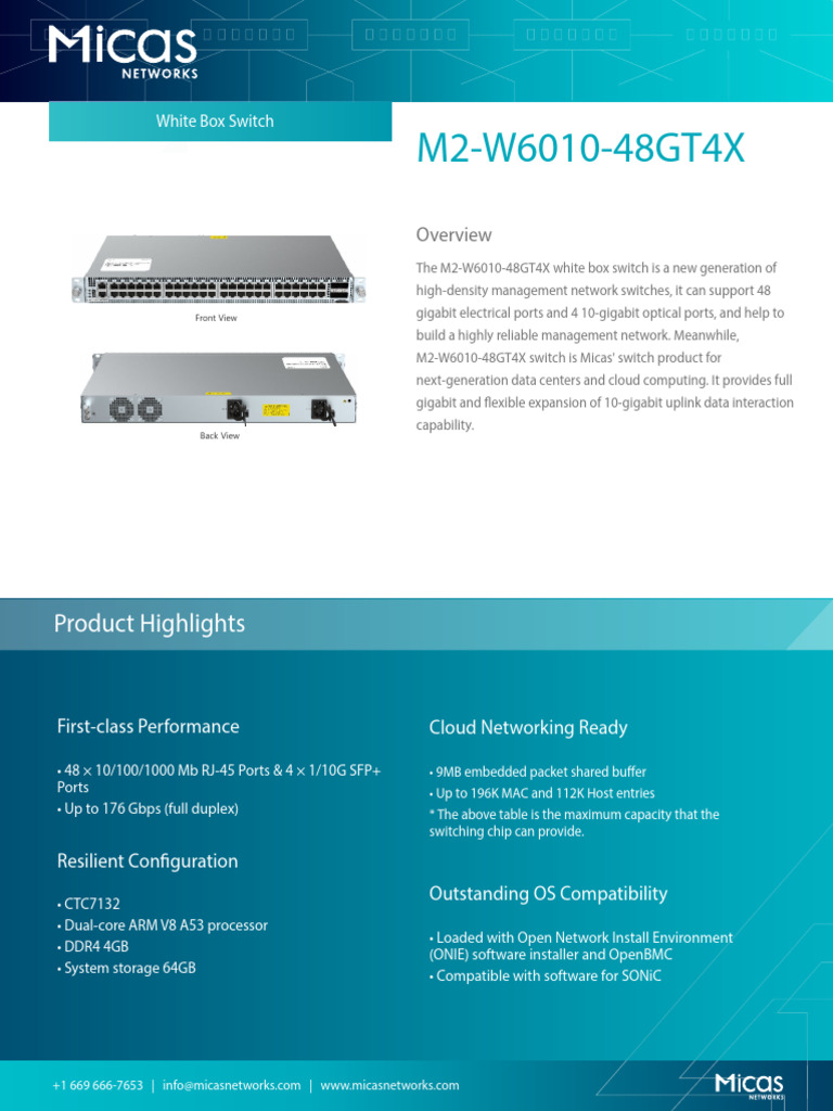 M2-W6010-48GT4X-V1.02f | PDF | Operating System | Central Processing Unit