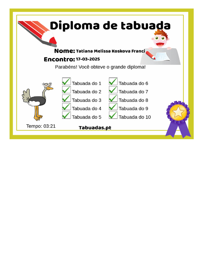 Tabuada Completa Do 1 Ao 9 e Jogos para Aprender | PDF