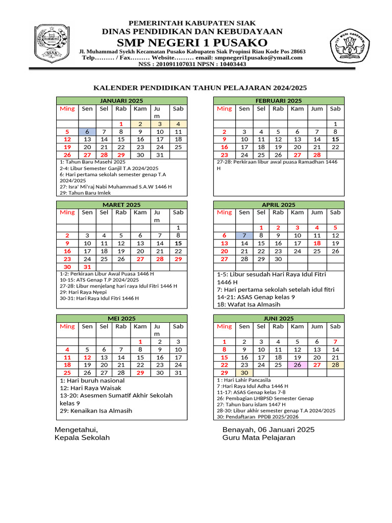 2 Kalender Pendidikan | PDF