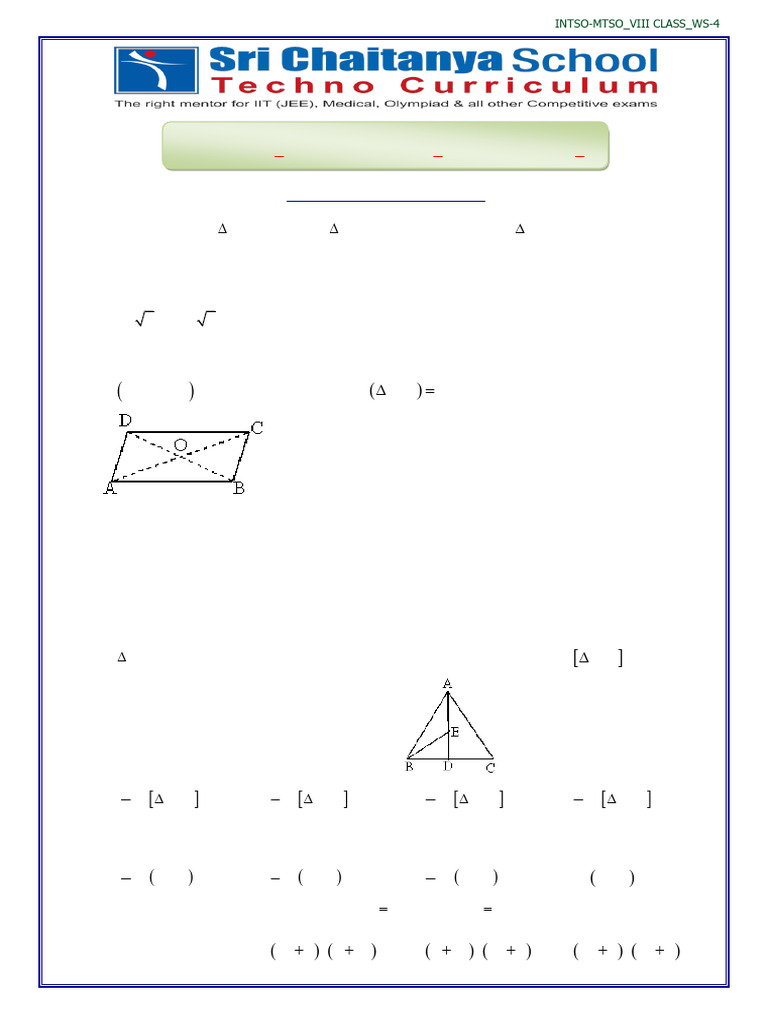 Area of Plane Figures Worksheet | PDF | Area | Euclid