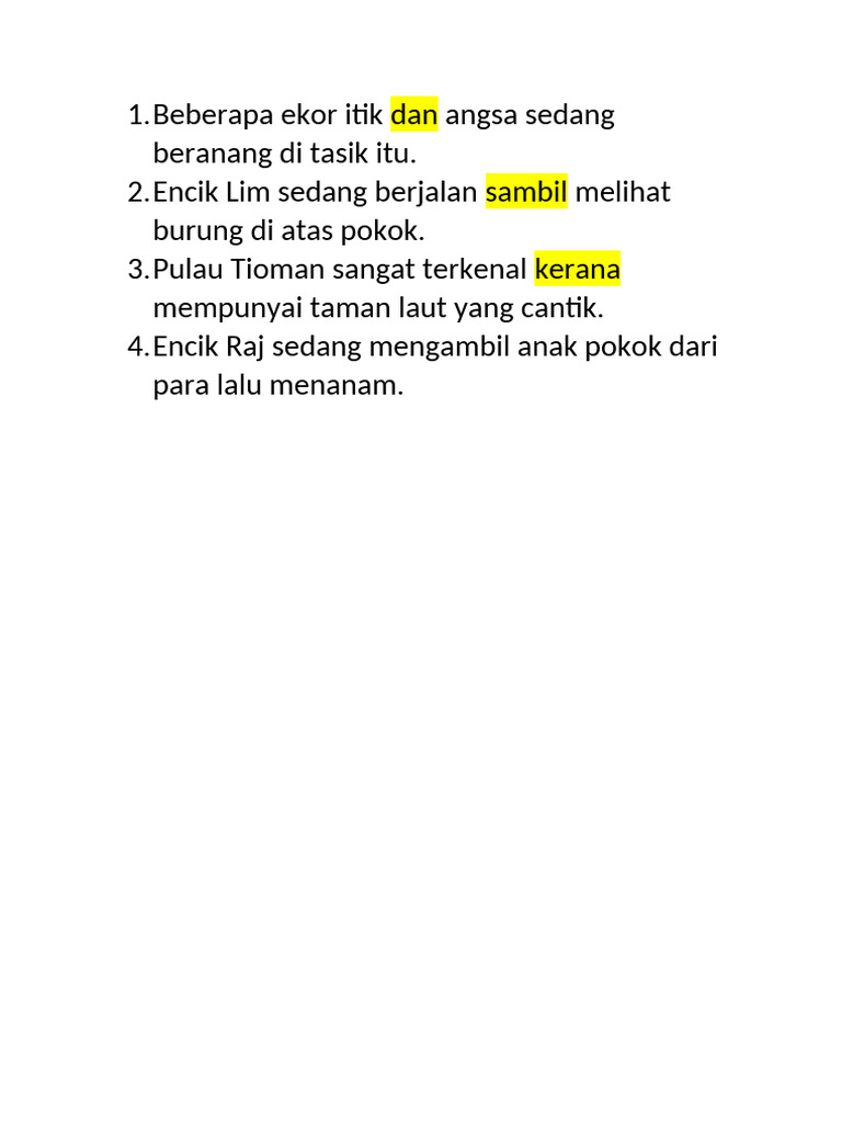 Beberapa Ekor Itik Dan Angsa Sedang Beranang Di Tasik Itu | PDF