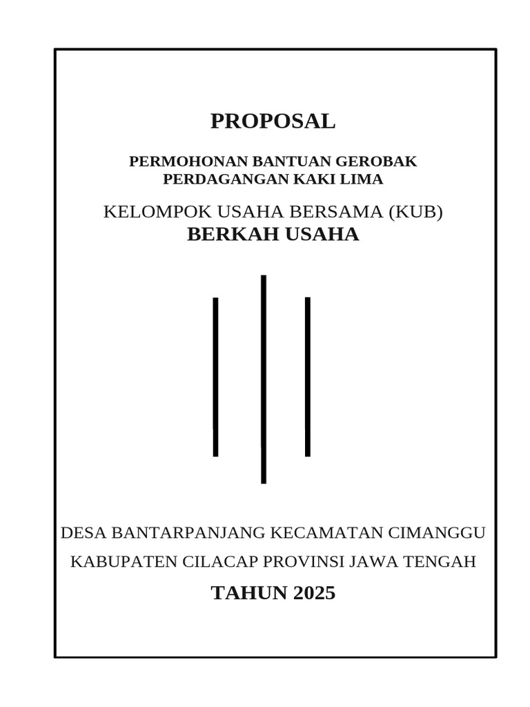 Proposal Kub Berkah Usaha Gerobak Bantarpanjang | PDF