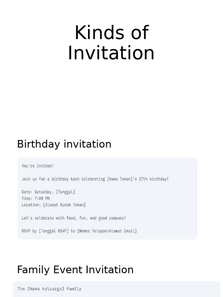 Kinds of Invitation | PDF