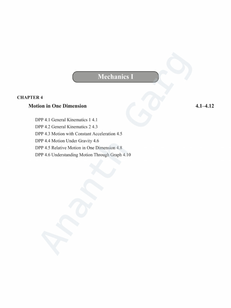 4. Kinematics I DPP | PDF