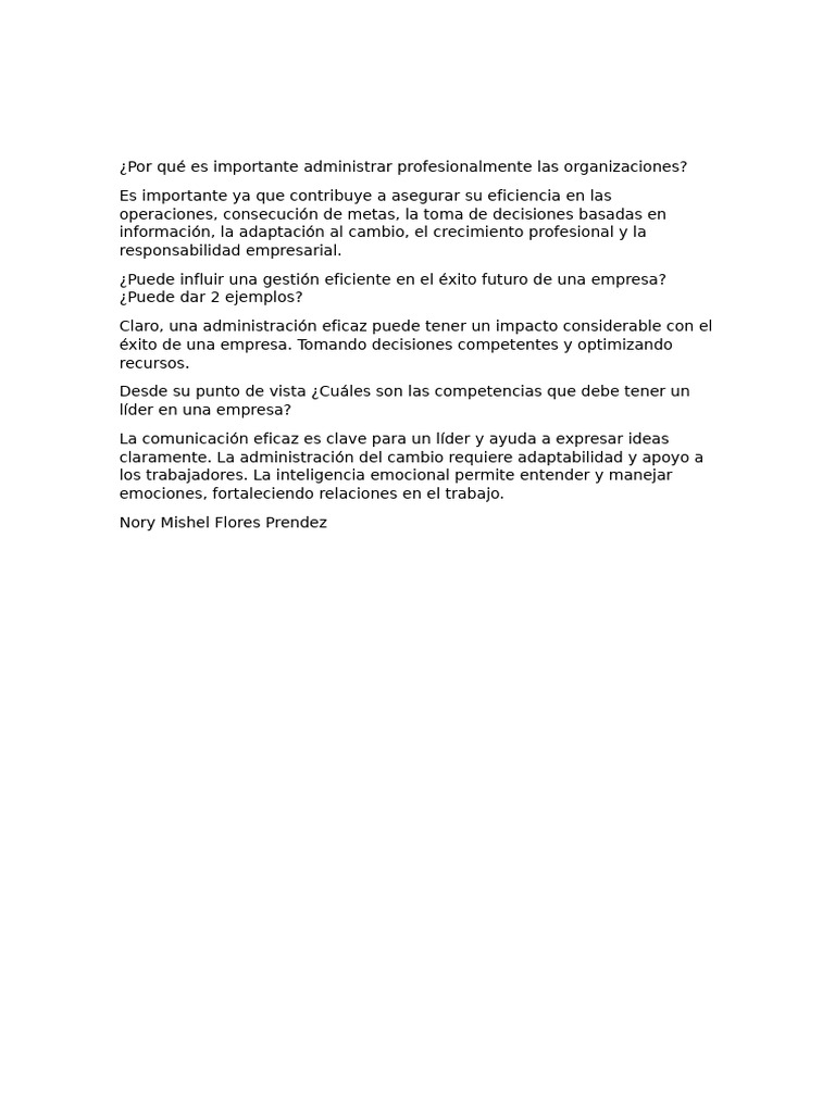 Por Qué Es Importante Administrar Profesionalmente Las Organizaciones | PDF