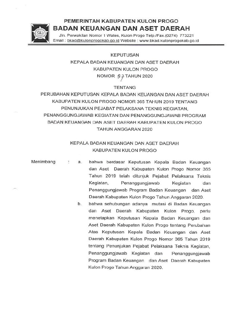 SK PJ Kegiatan | PDF