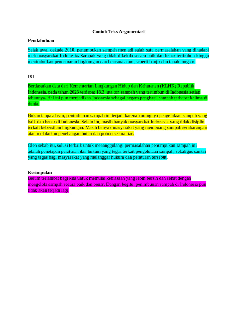 Contoh Teks Argumentasi | PDF