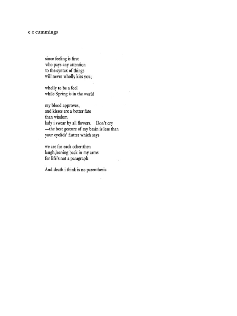 Since Feeling Is First | PDF