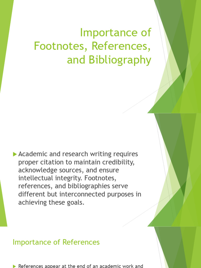 Importance of Footnotes, References and Bibliography | PDF