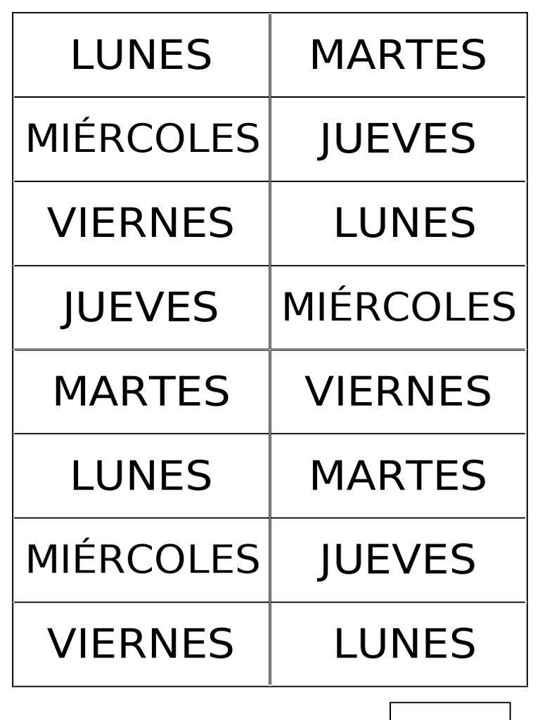 Dias de La Semana | PDF