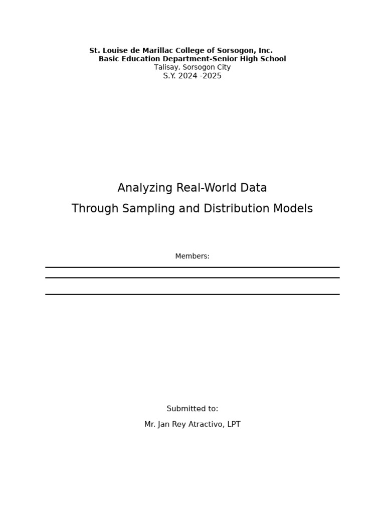 Project For Statistics 1 1 | PDF | Statistics | Normal Distribution