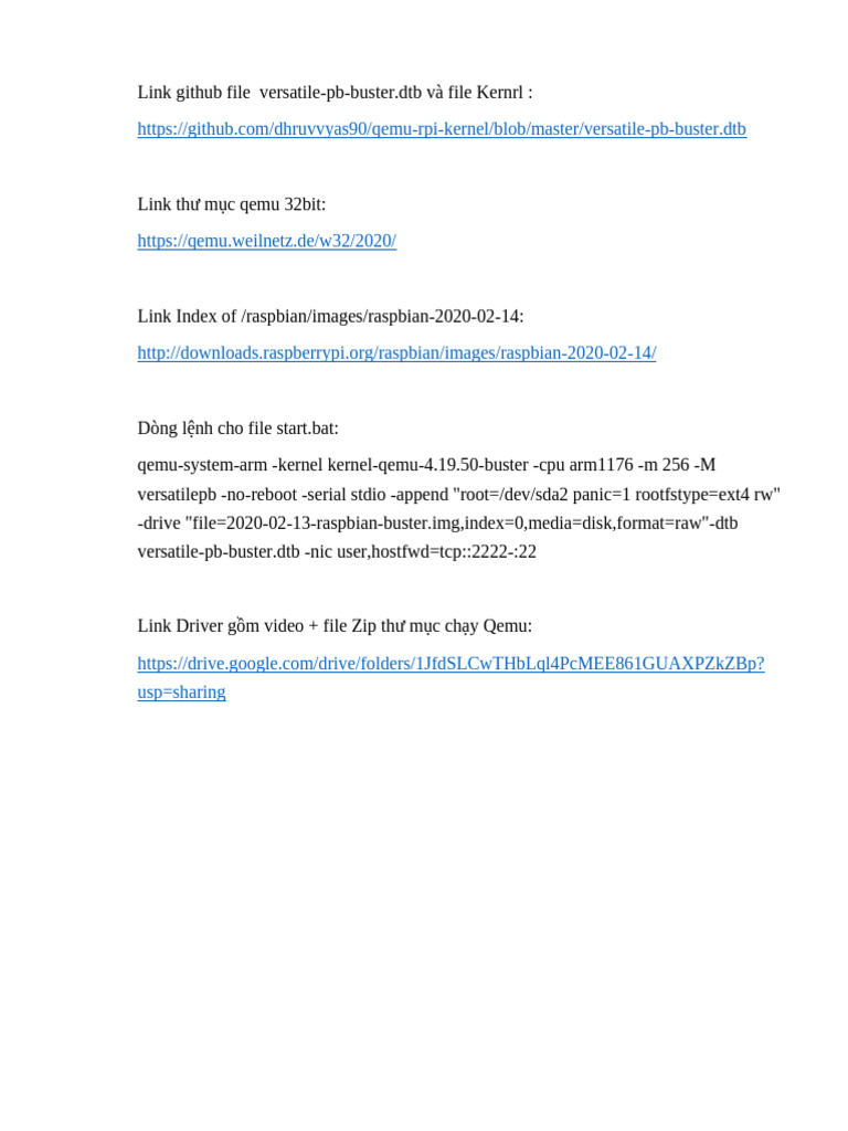 QEMU Setup for Versatile PB Buster | PDF