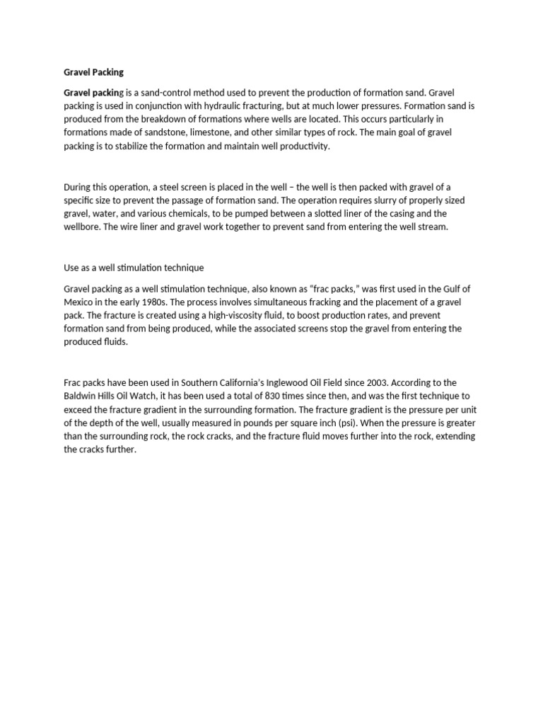 Gravel Packing | PDF