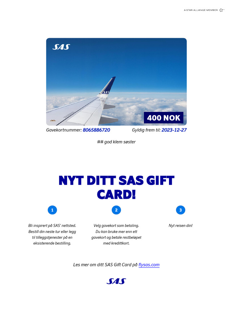 SAS Gift Card 1 | PDF