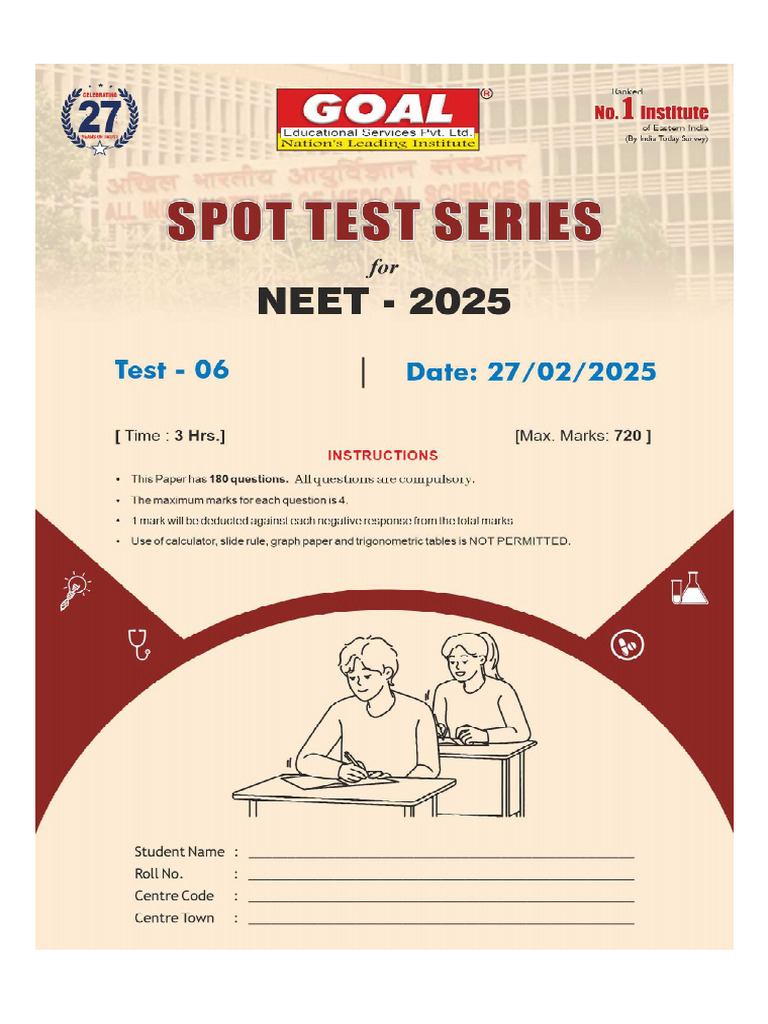 Spot Test 06 (27-02-25) Q With S | PDF | Coagulation | Dna