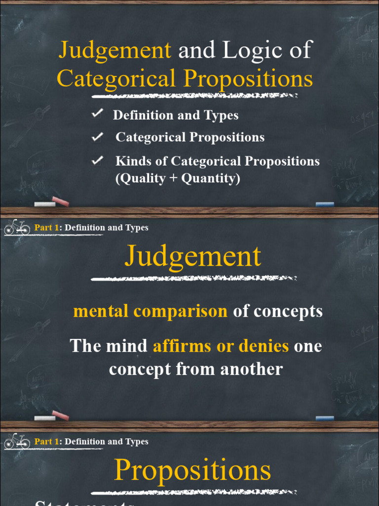Module 1-Week 4-Judgement and Oppositions | PDF | Proposition | Logic
