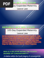 105-Day Expanded Maternity Leave Act | PDF | Parental Leave | Welfare