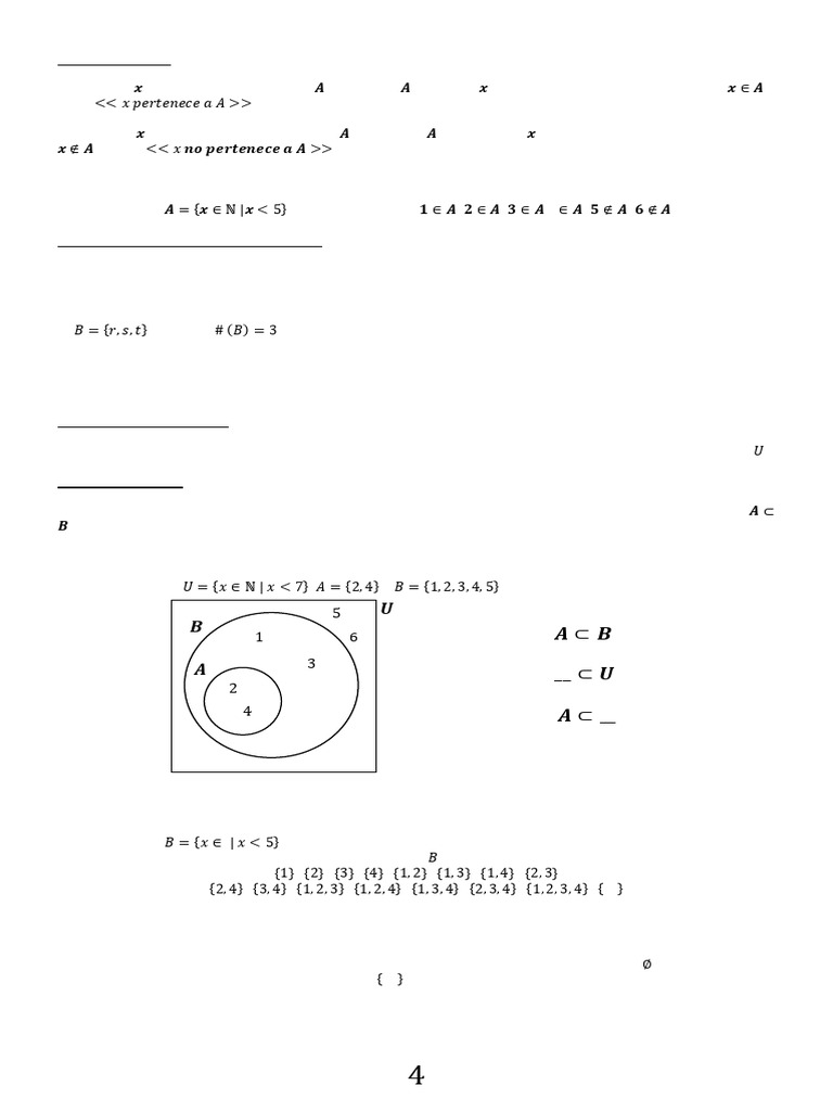 Pertenencia y Cardinalidad de Conjuntos | PDF | Objetos matemáticos ...