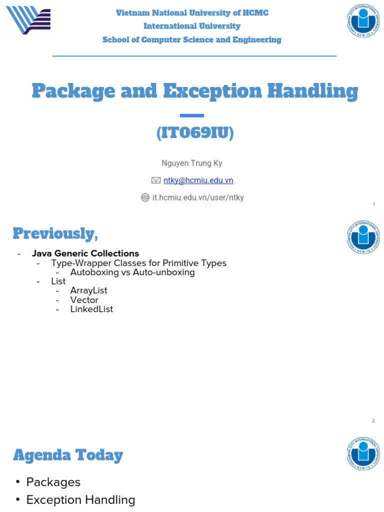 Lecture 9 Package And Exception Handling Pdf Software Development Systems Architecture