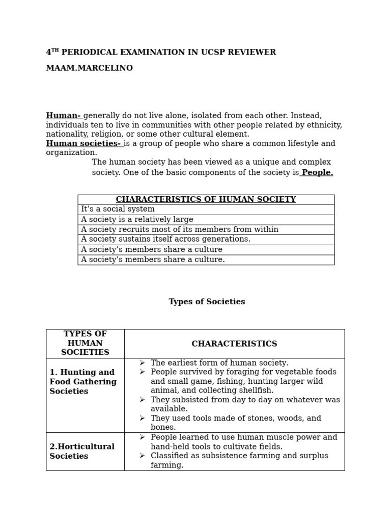 Reviewer in Ucsp 4TH Quarter Maam Marcy | PDF | Family | Deviance (Sociology)