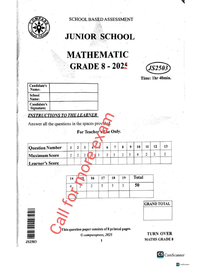 G8 Compass 003 MATHS | PDF