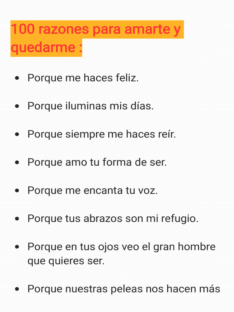 100 Razones para Amarte y Quedarme y 1 | PDF