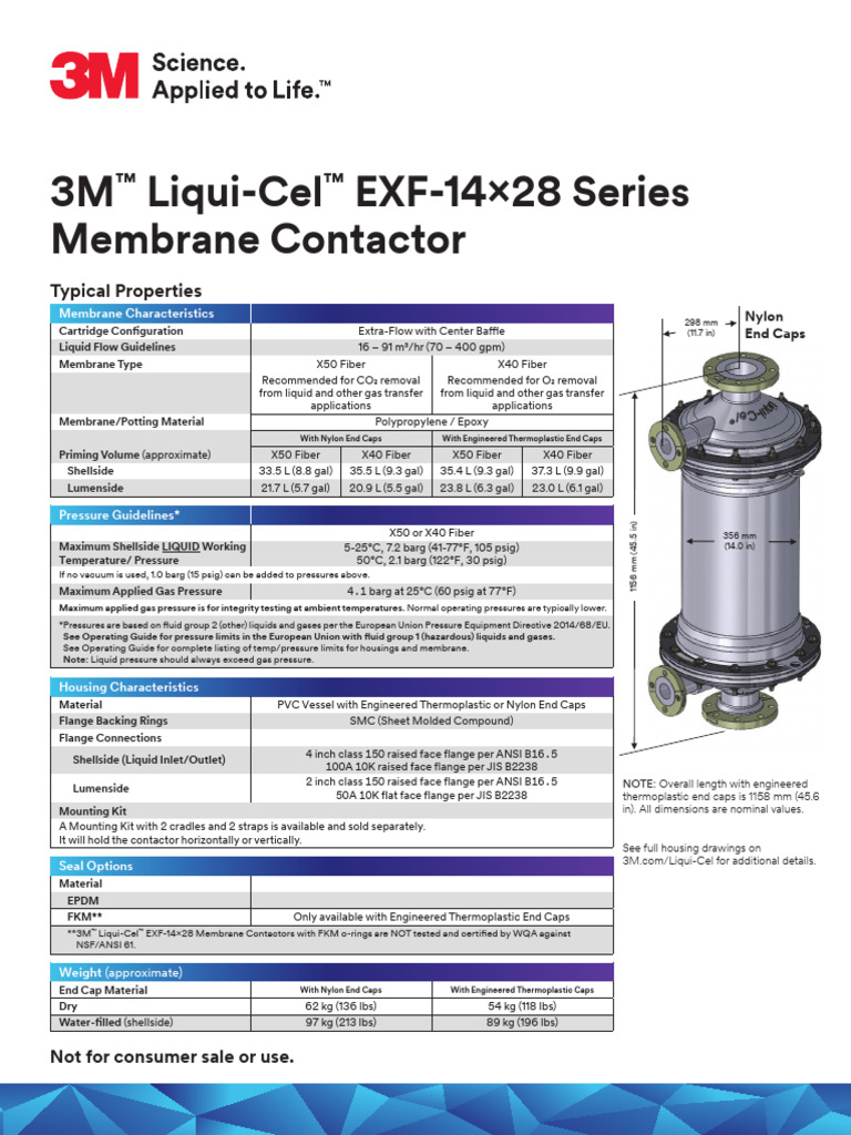 3M Liqui-Cel EXF-14x28 Membrane Contactor | PDF | Legal Remedy | Safety