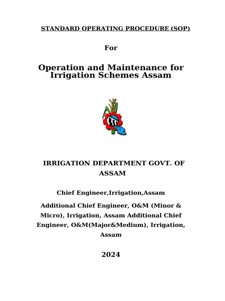 SOP for Irrigation Operations in Assam | PDF | Flood | Pump