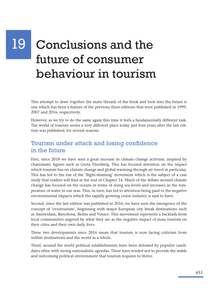 CH 19 Conclusions and The Future of Consumer Behaviour in Tourism | PDF ...