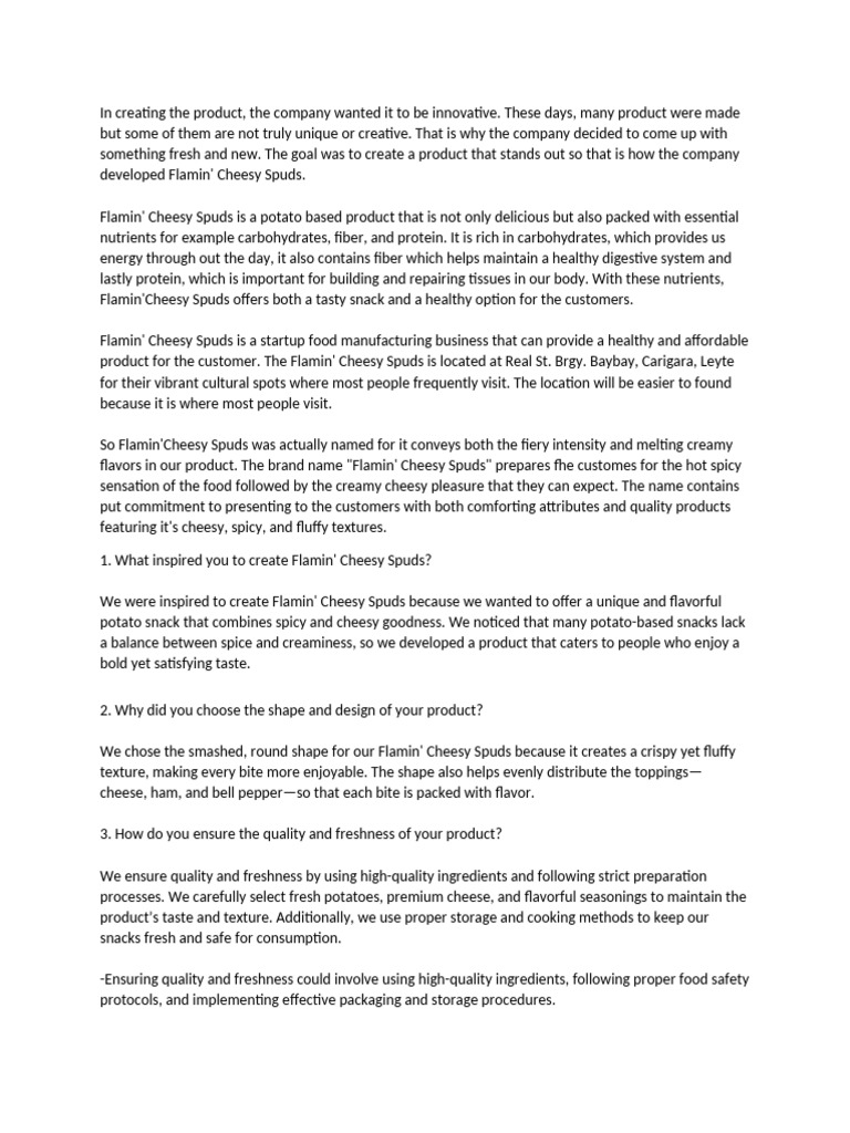 entrep explanation | PDF | Cheese | Foods